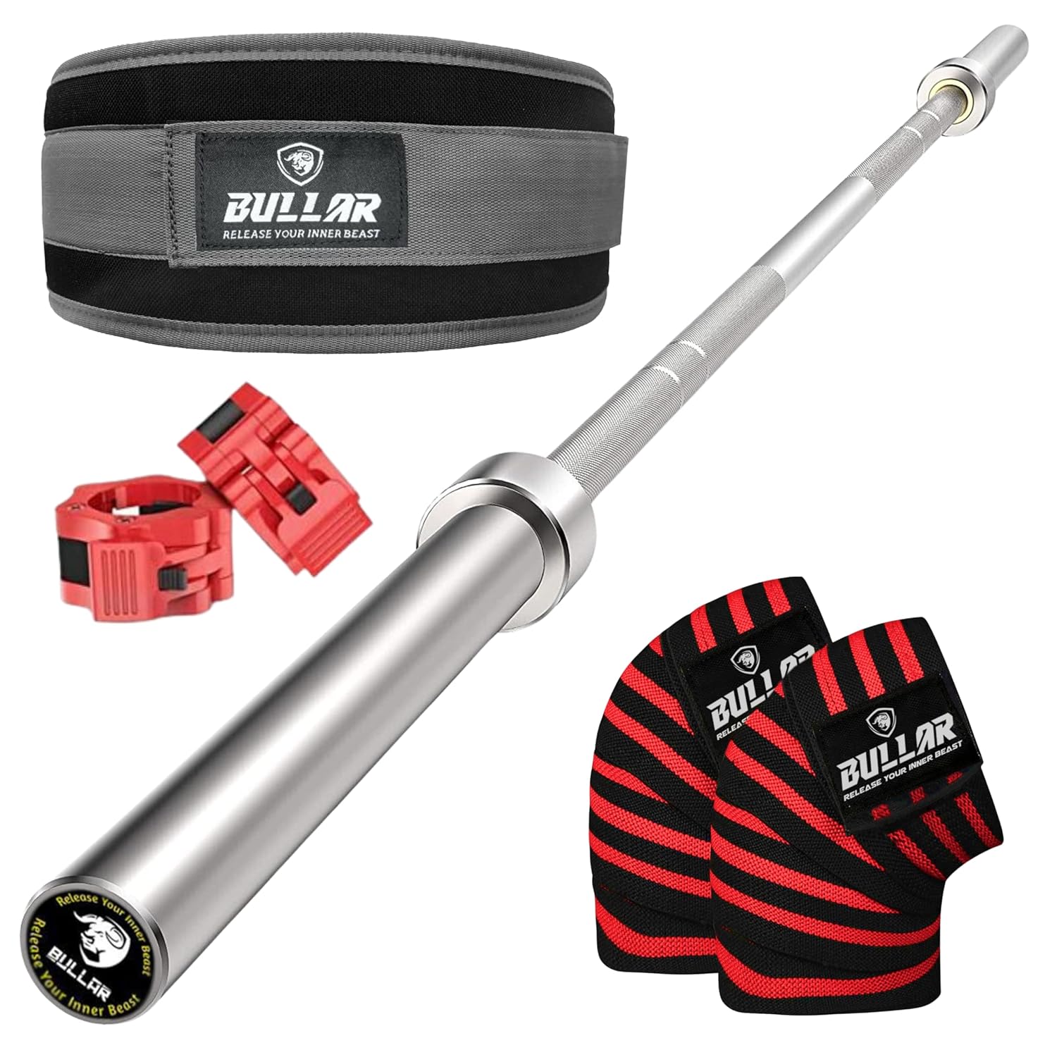 Get Our Premium 6Ft. Olympic Barbell with Secure Clamps & Lifting ...