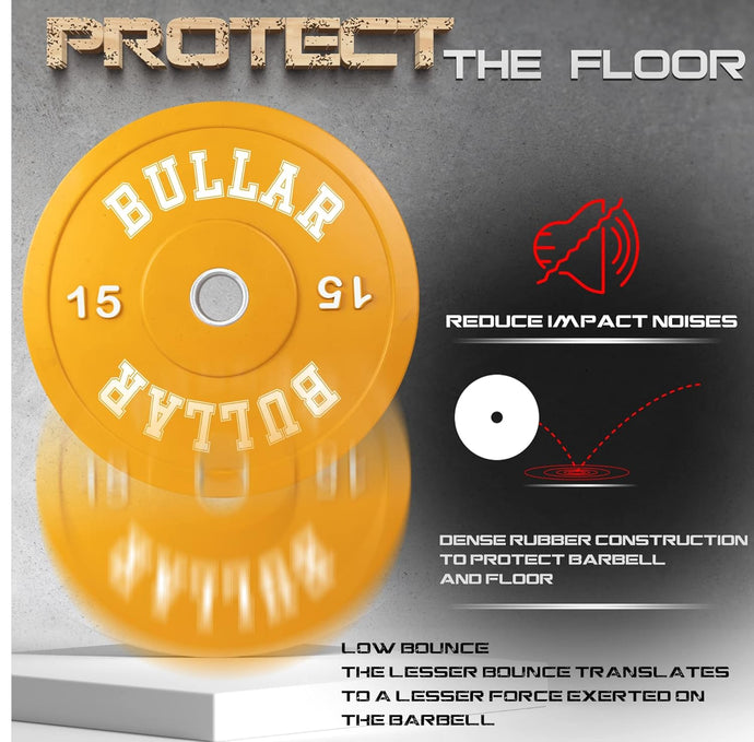 Premium Olympic Color Rubber Bumper Plates for Weightlifting – Bullar ...
