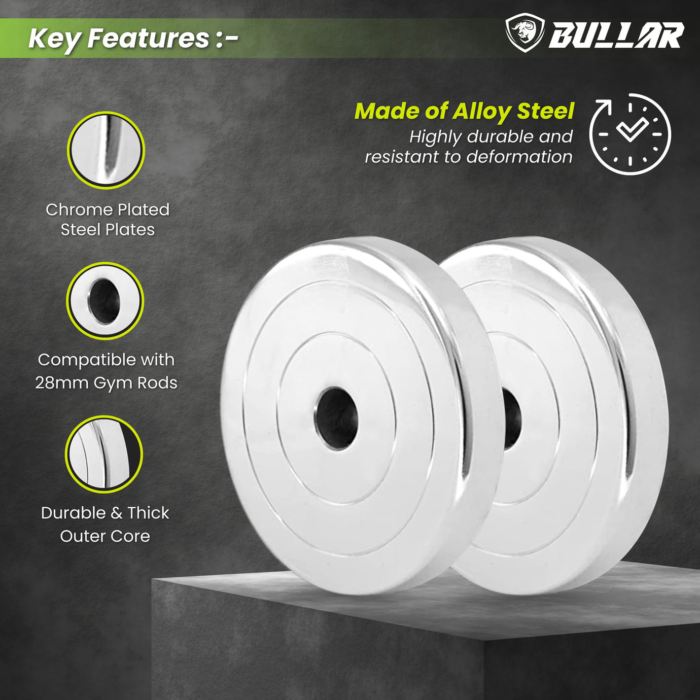 Steel Weight Plates Set for Home Gym Exercises – Bullar Fitness